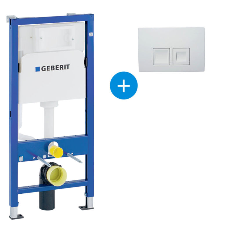 Pack Geberit DuoFix 100 + Plaque de Commande Delta 51 Blanche (SETUP100 ...