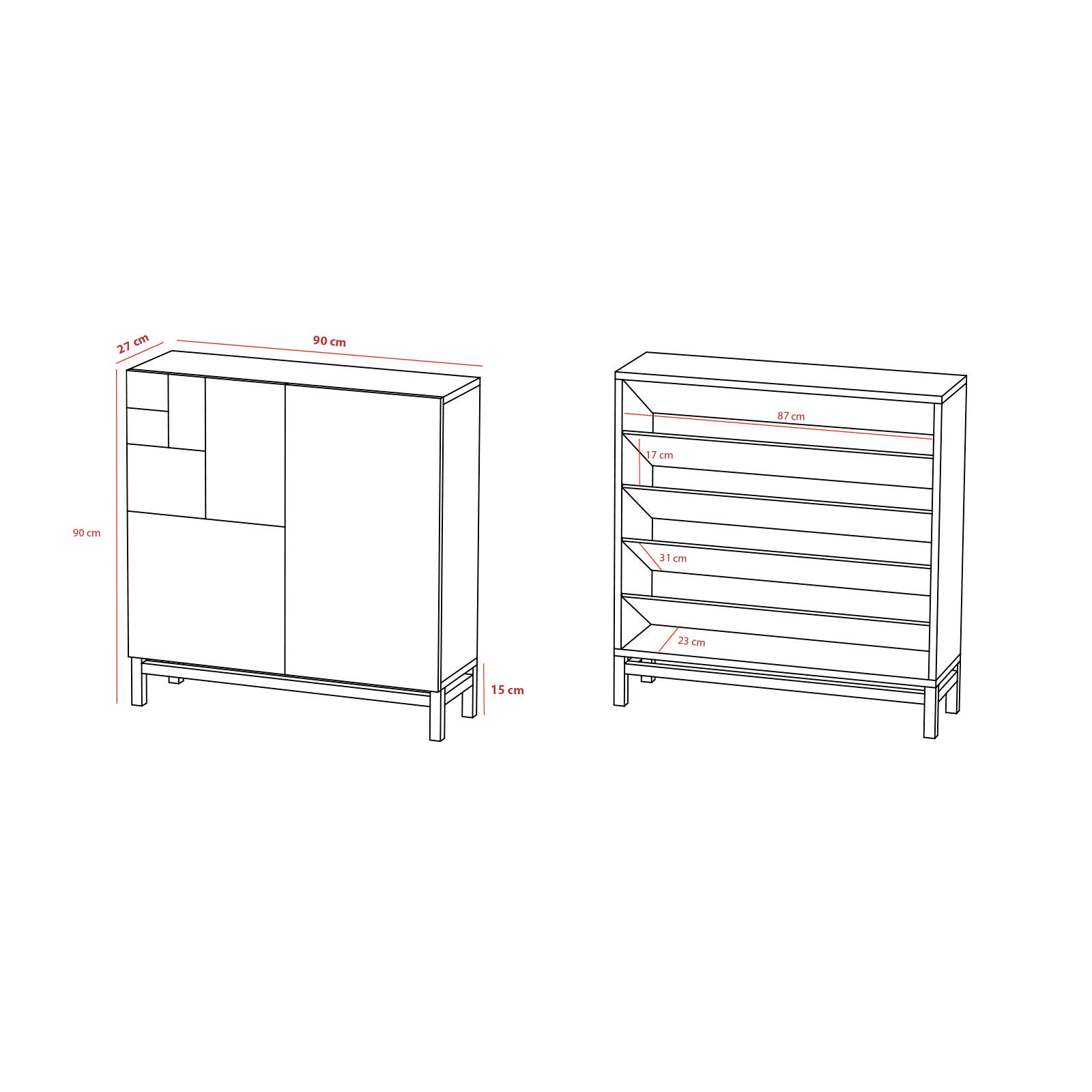 Meuble à chaussures mélamine et pieds hêtre, modèle Copenhague, coloris ...