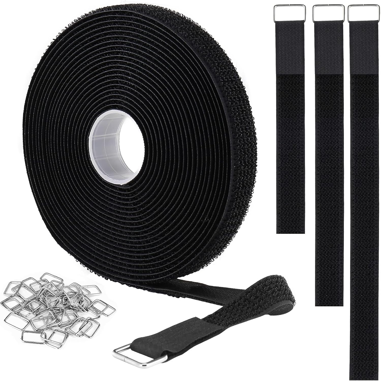 Cintas auto-adherentes de 2 cm x 5 m con 25 hebillas metálicas ...