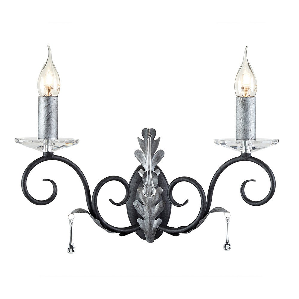 Applique Amarilli, noir / argent, 2 ampoules | Leroy Merlin
