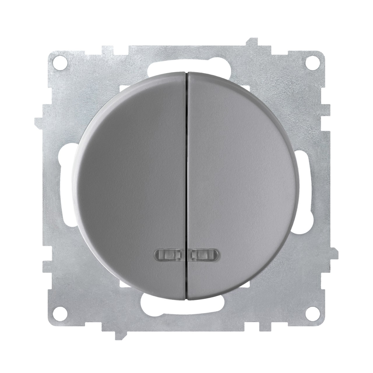 Interrupteur double, simple allumage, témoin lumineux, 1 voie-"Gris ...