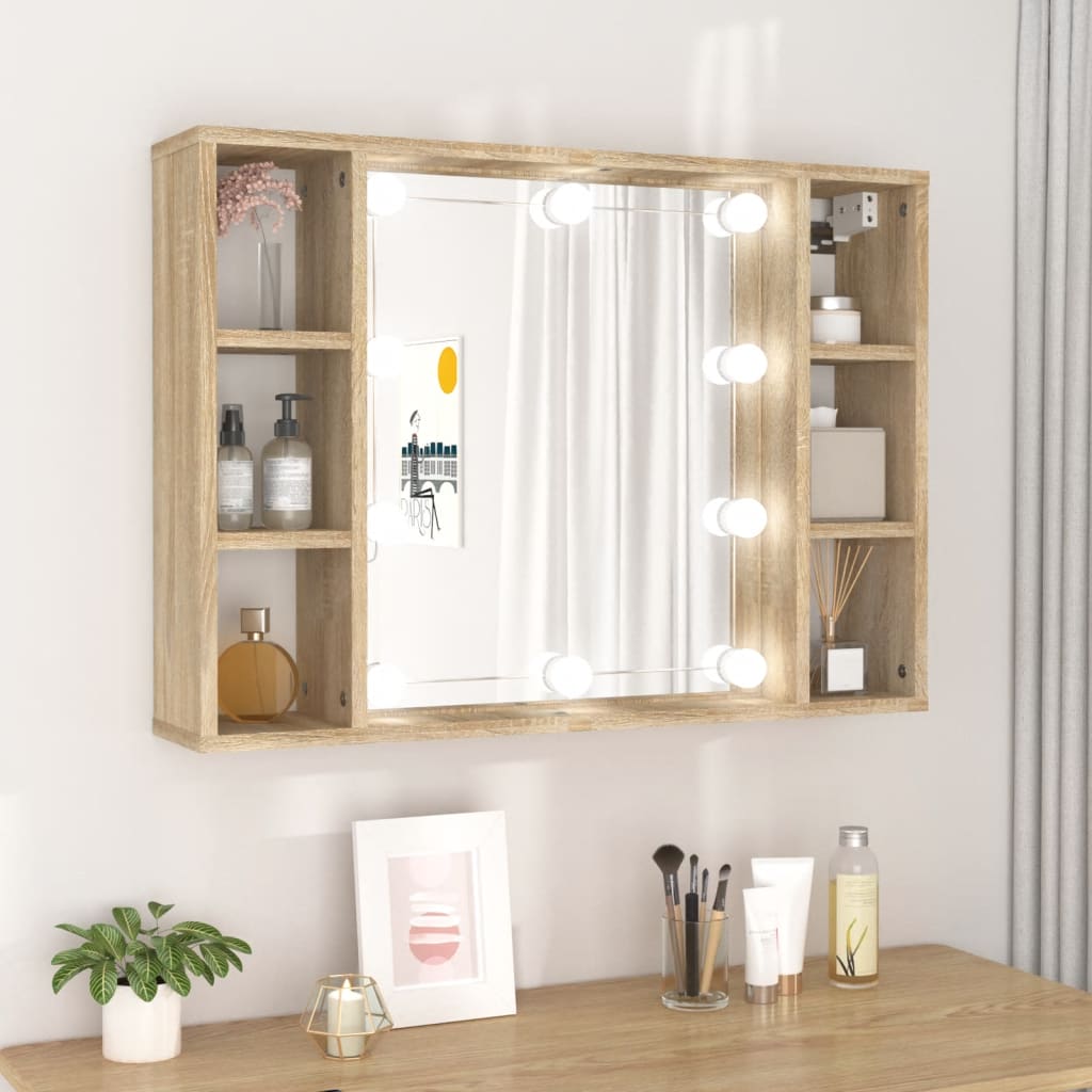 VidaXL Mobile a Specchio con LED Rovere Sonoma 76x15x55 cm | Leroy Merlin