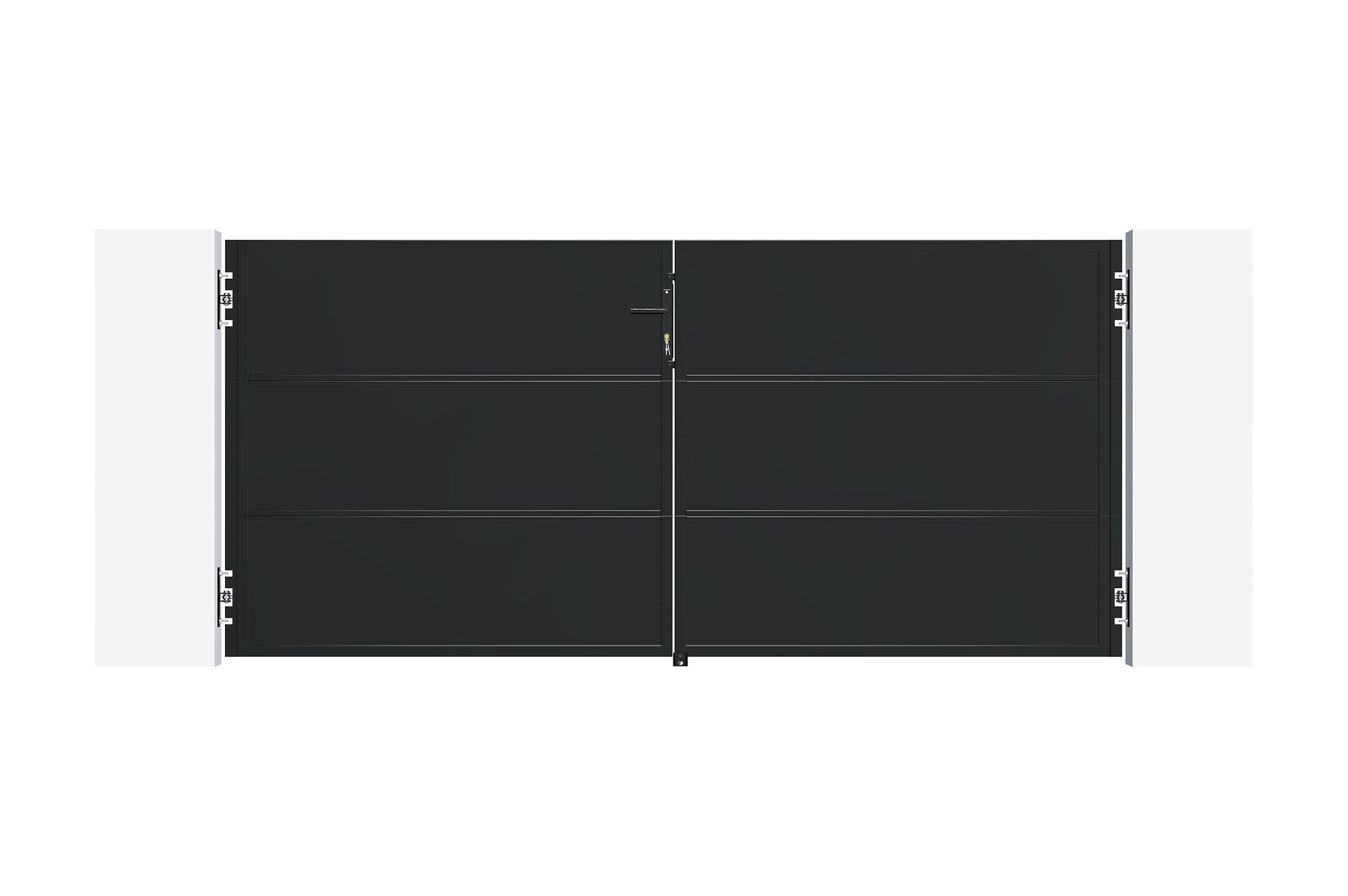Portail battant acier 3m NALI H.140cm noir + Portillon H.140cm noir ...