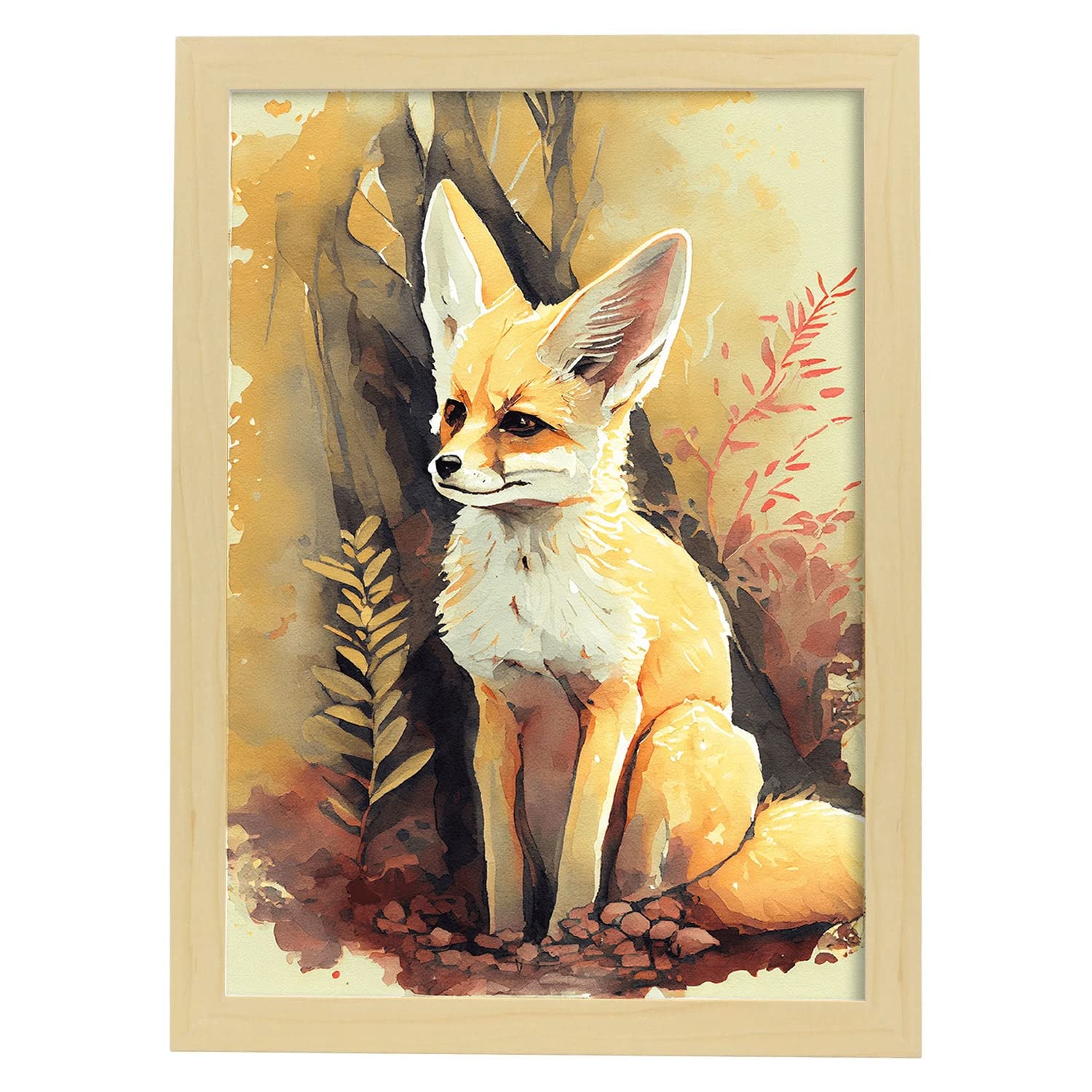 Nacnic Renard Fennec Dans La Forêt Affiche En Impression De Style ...