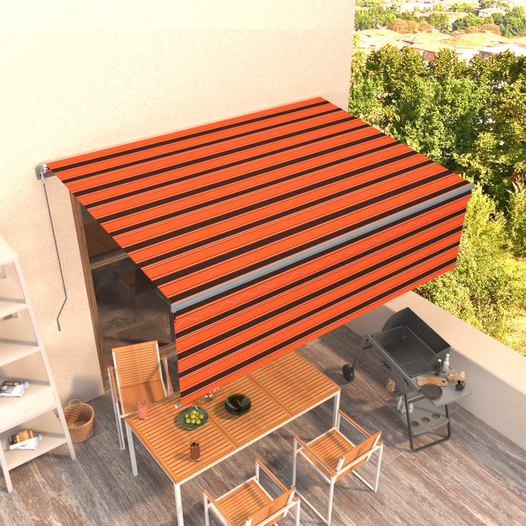 Toldo retráctil con toldo 4x3 Naranja etarron | Leroy Merlin