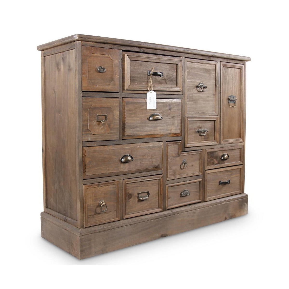 Commode Grainetier 14 Tiroirs Bois 125x44x99cm - Marron | Leroy Merlin