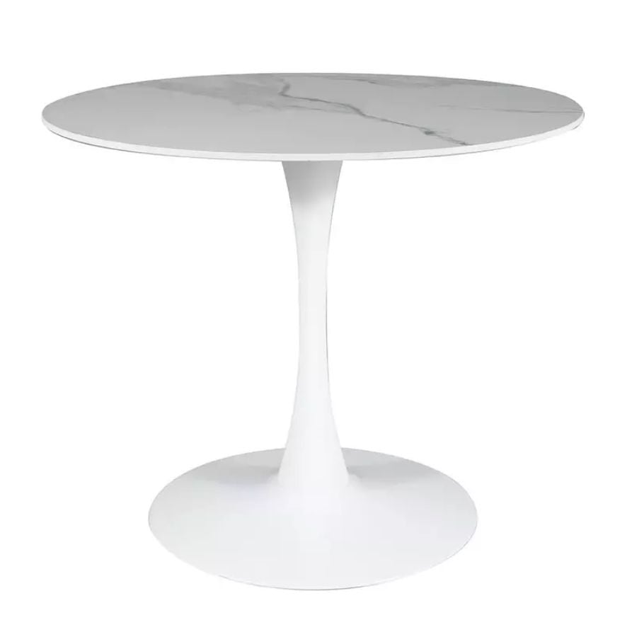 Table ronde blanche 90 cm avec plateau céramique Omega | Leroy Merlin
