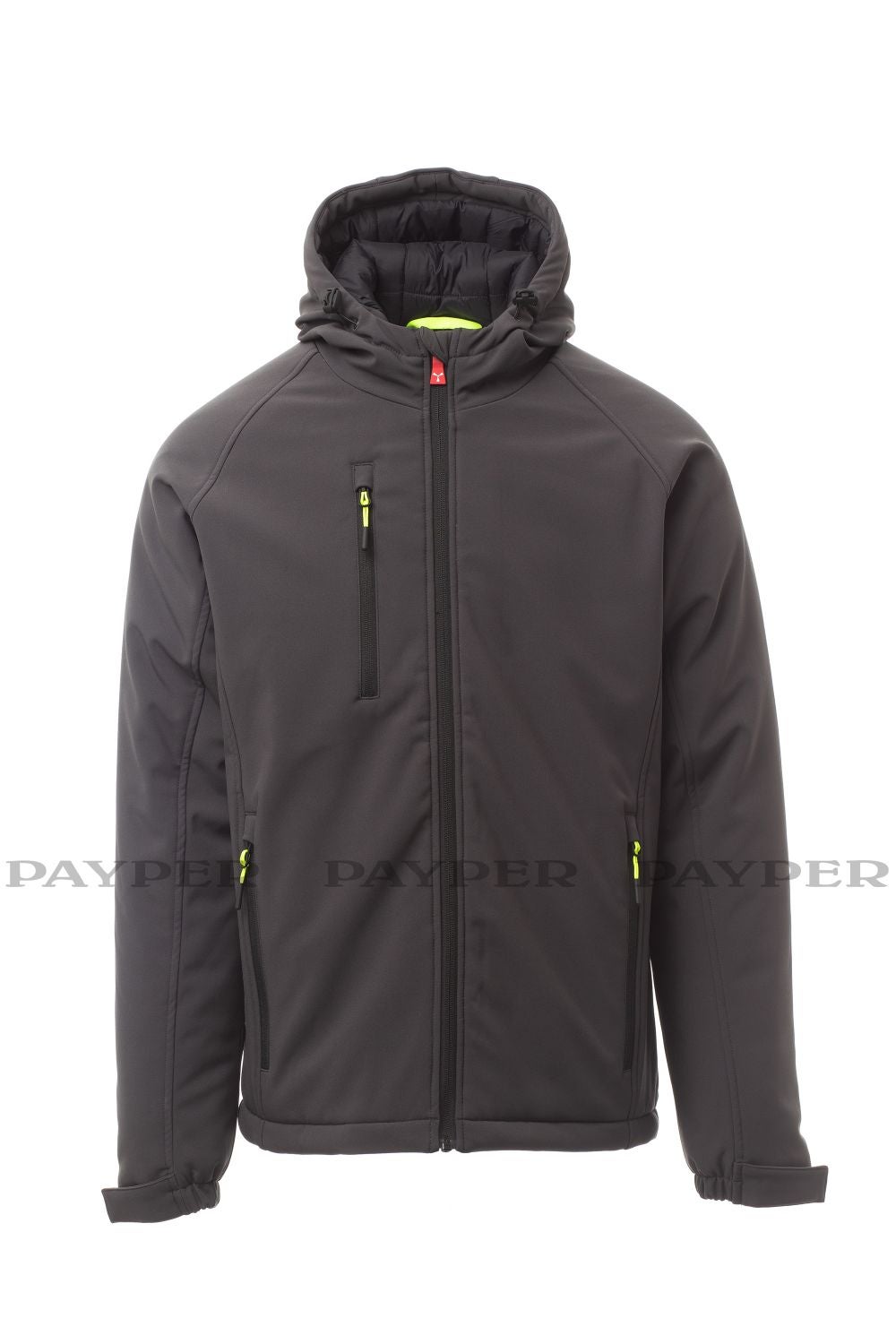 Veste soft-shell rembourrée pour homme avec capuche, GALE PAD de marque PAYPER - Anthracite/Noir ...