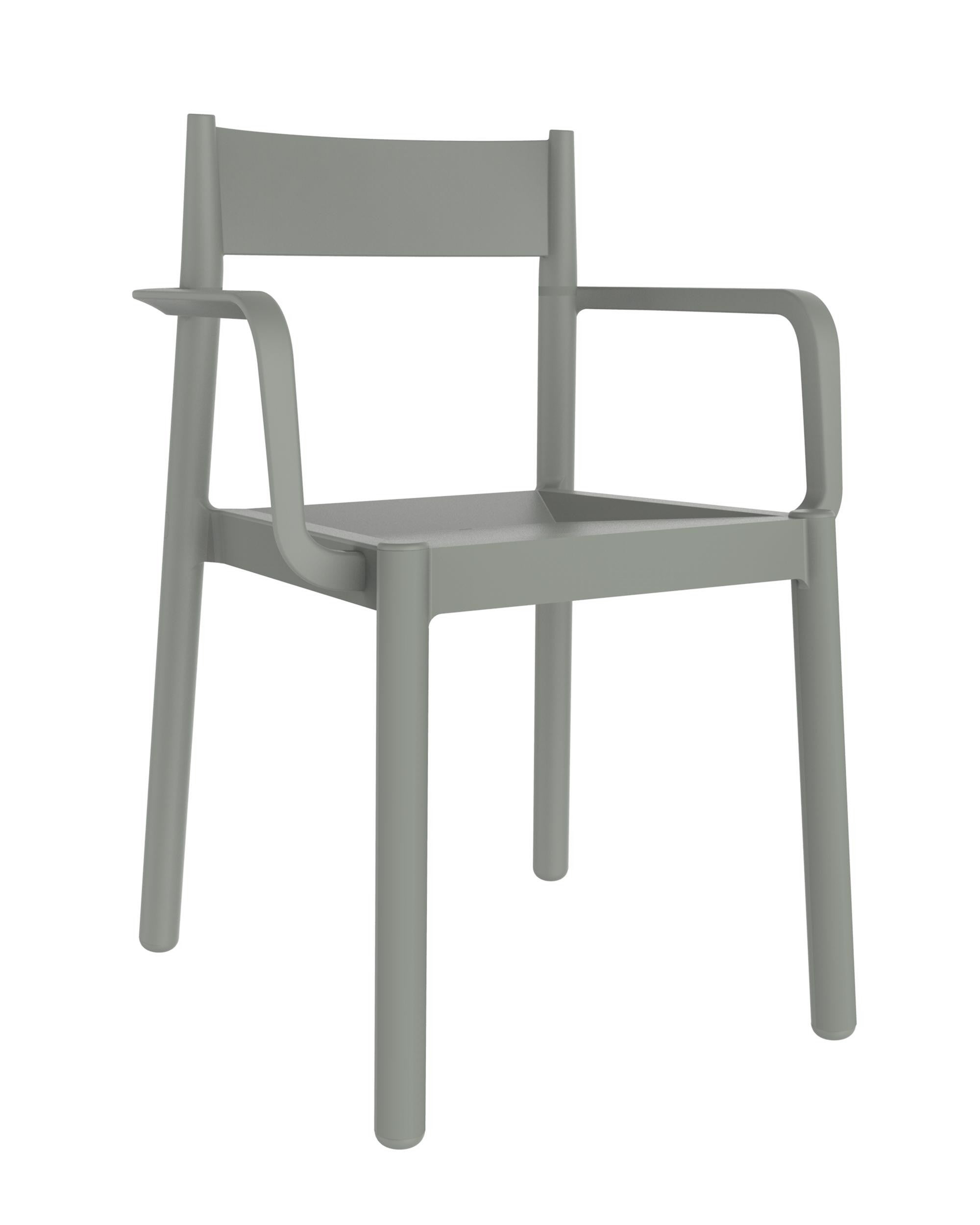 Garbar DANNA Set 4 Silla Con Brazos Interior, Exterior Gris Verdoso ...