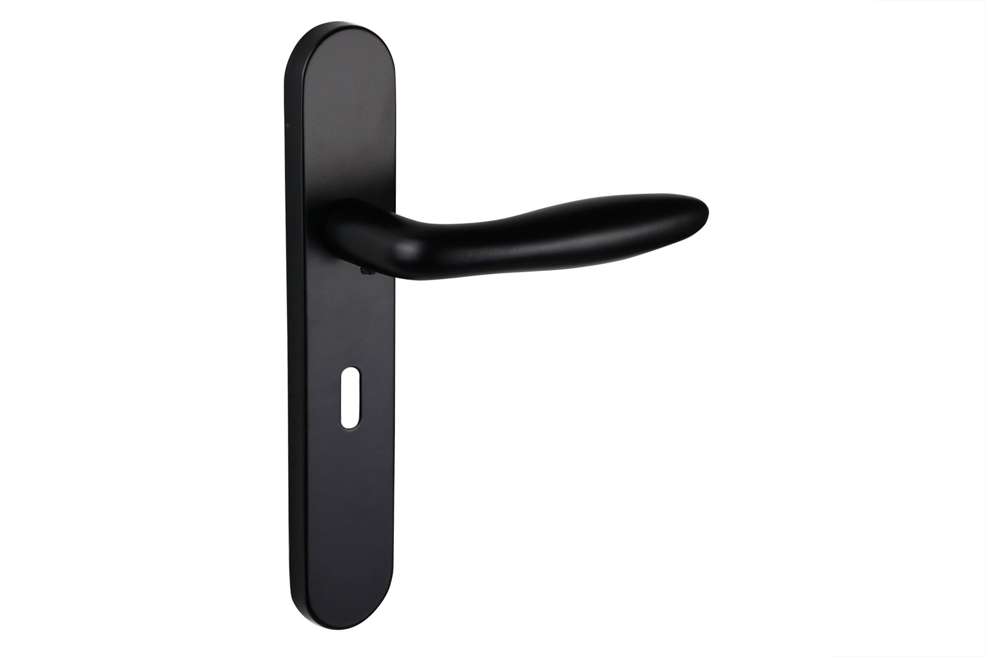 Wovar Poignée de porte Lavuzo Pratona noire plaque arrondie SL56 - Par ...