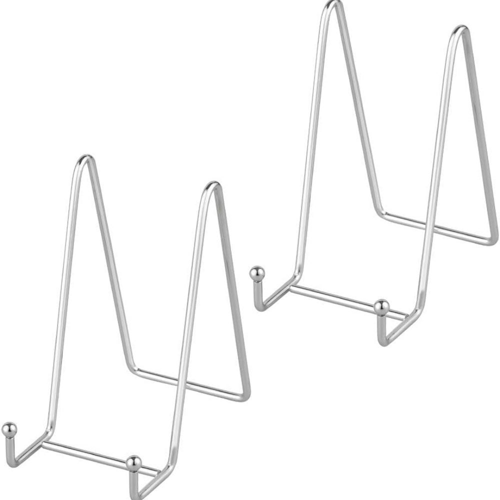 Porte Assiette Chevalet Support Presentoir - 2 Pièces Argenté Metal Support Assiette Decorative ...