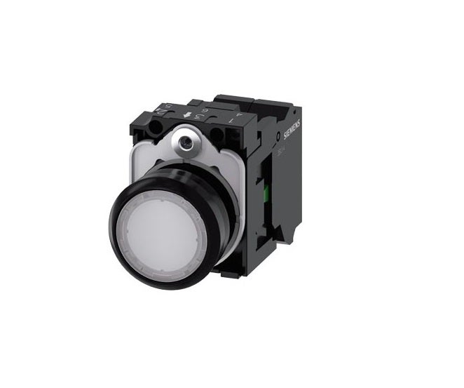 Pulsante luminoso, 22 mm, rotondo, in plastica, bianco, pulsante ...