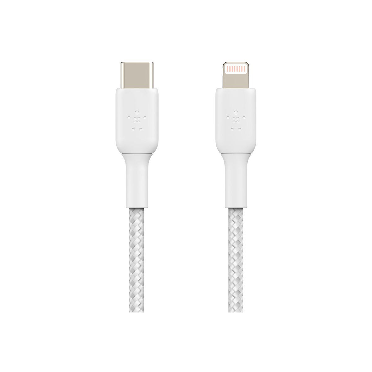 Câble Lightning BELKIN vers USB-C 1m blanc tresse | Leroy Merlin