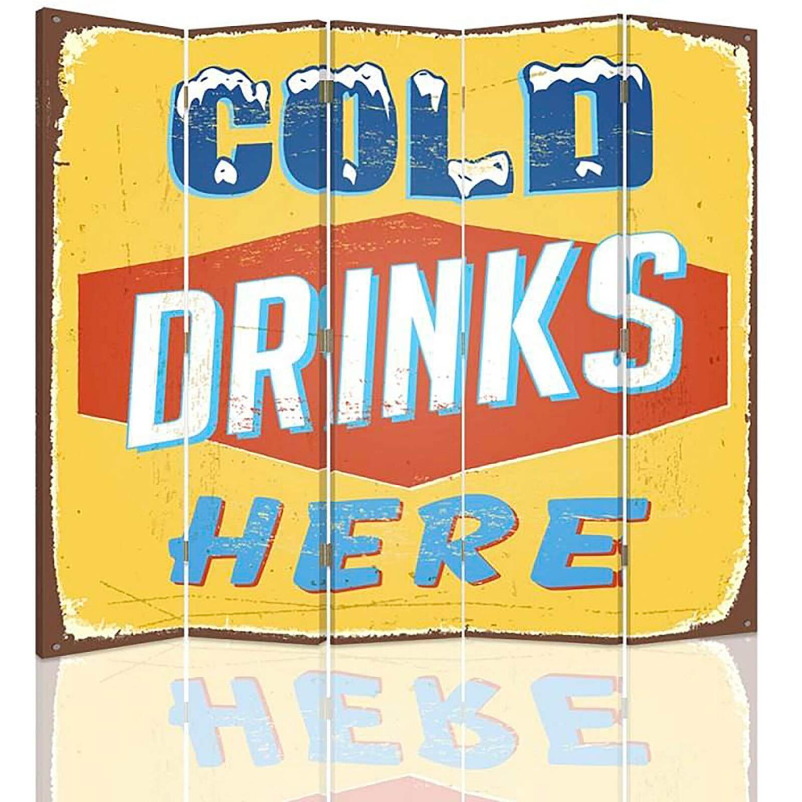 Paravent Vintage 5 Volets pour Espace Boissons Froides - 180 x 150 cm ...