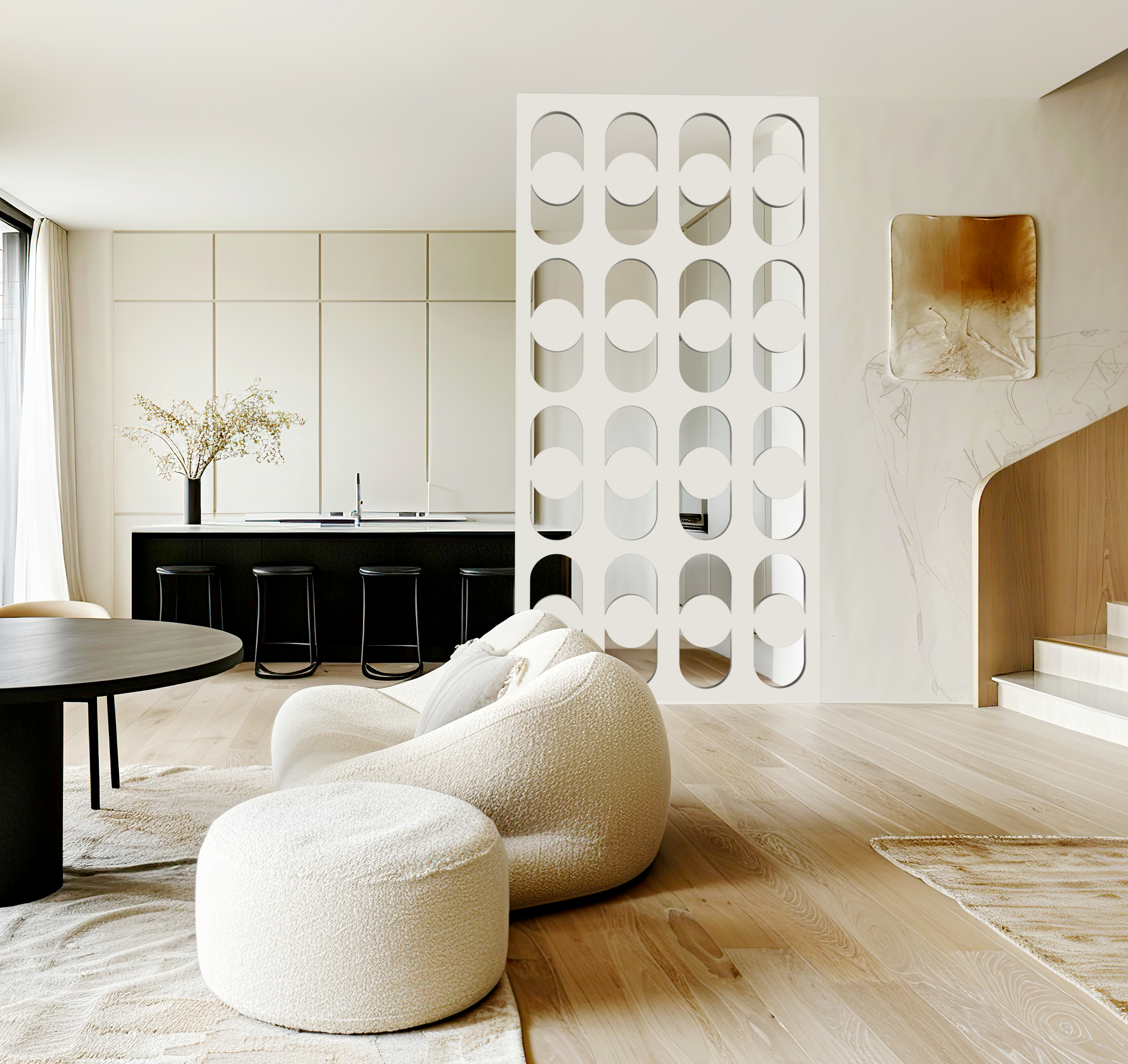 Cloison amovible de séparation : Type Claustra décorative Groovy PVC ...