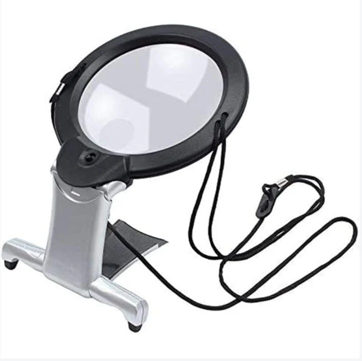 Loupe géante avec lampe LED - Mains libres - Pour la lecture - Pour le cou et le bureau | Leroy ...