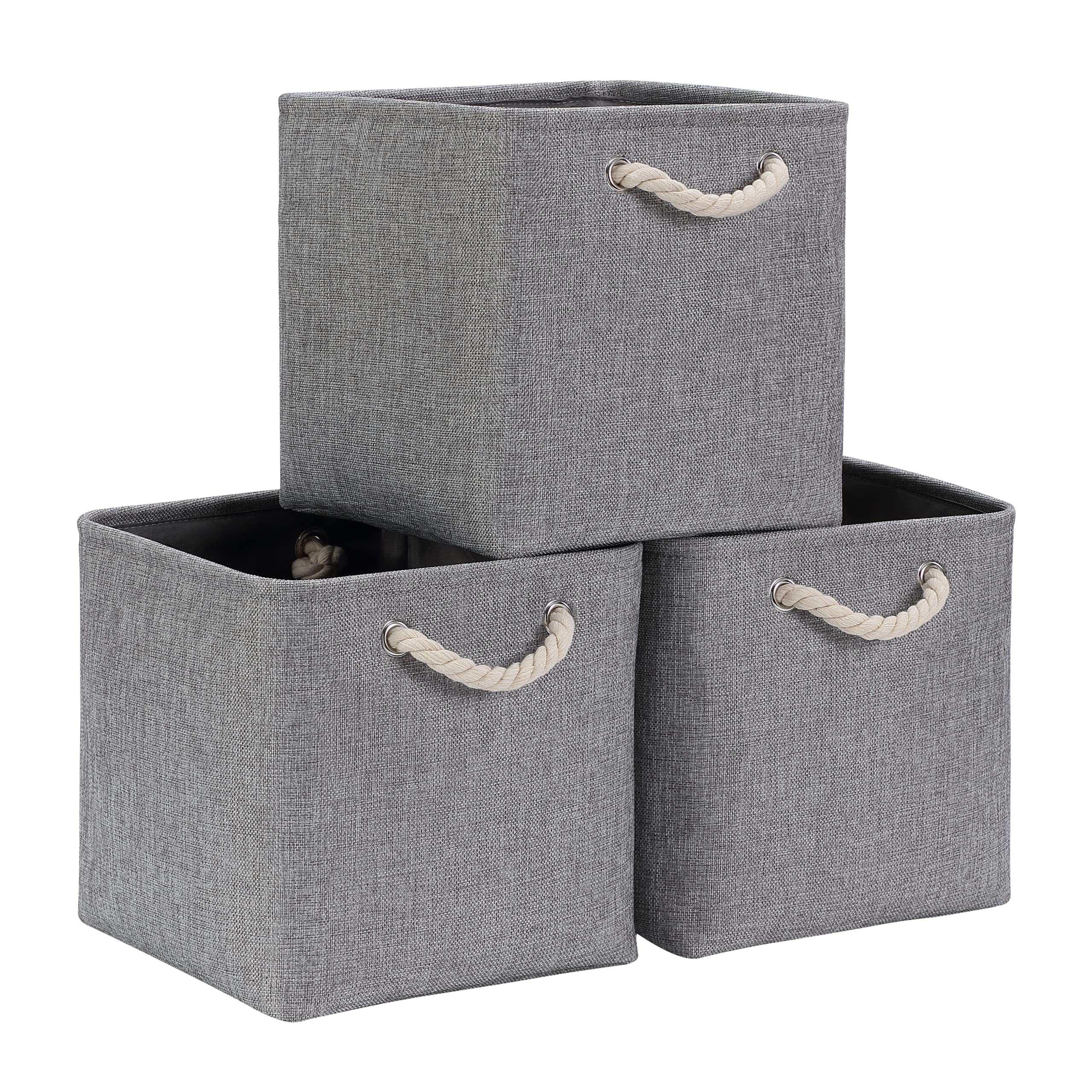 Cube de Rangement Tissu, Panier Cube de Rangement, (Gris, 28x28x28cm/3 ...