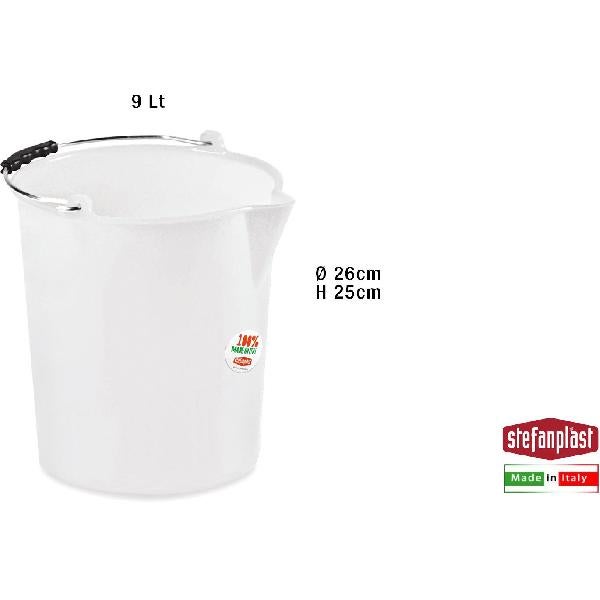 STEFANPLAST Secchio industriale con becco in polietilene 9lt Neutro ...