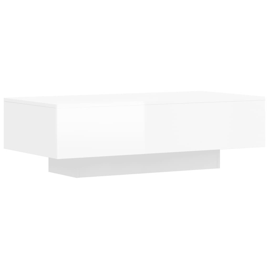 Table basse，Table d'appoint, Table de Salon blanc brillant 100x49,5x31 ...