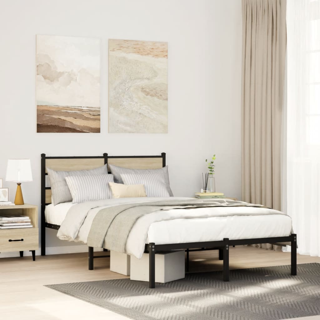 Cadre de lit en métal sans matelas chêne sonoma 120x190 cm | Leroy Merlin