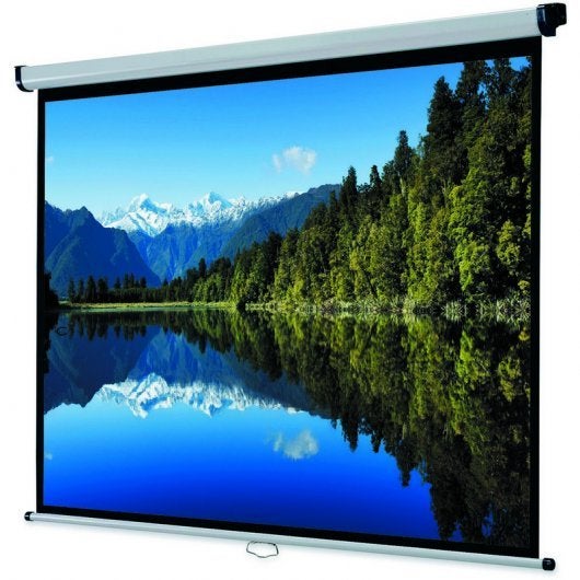 Écran de projection mural manuel environ 180 x 180 cm - Pour plafond ou ...