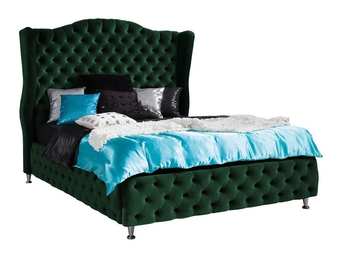 Letto Florence 102, Doppio, Verde, 180x200, Arazzo, 207x222x162cm ...