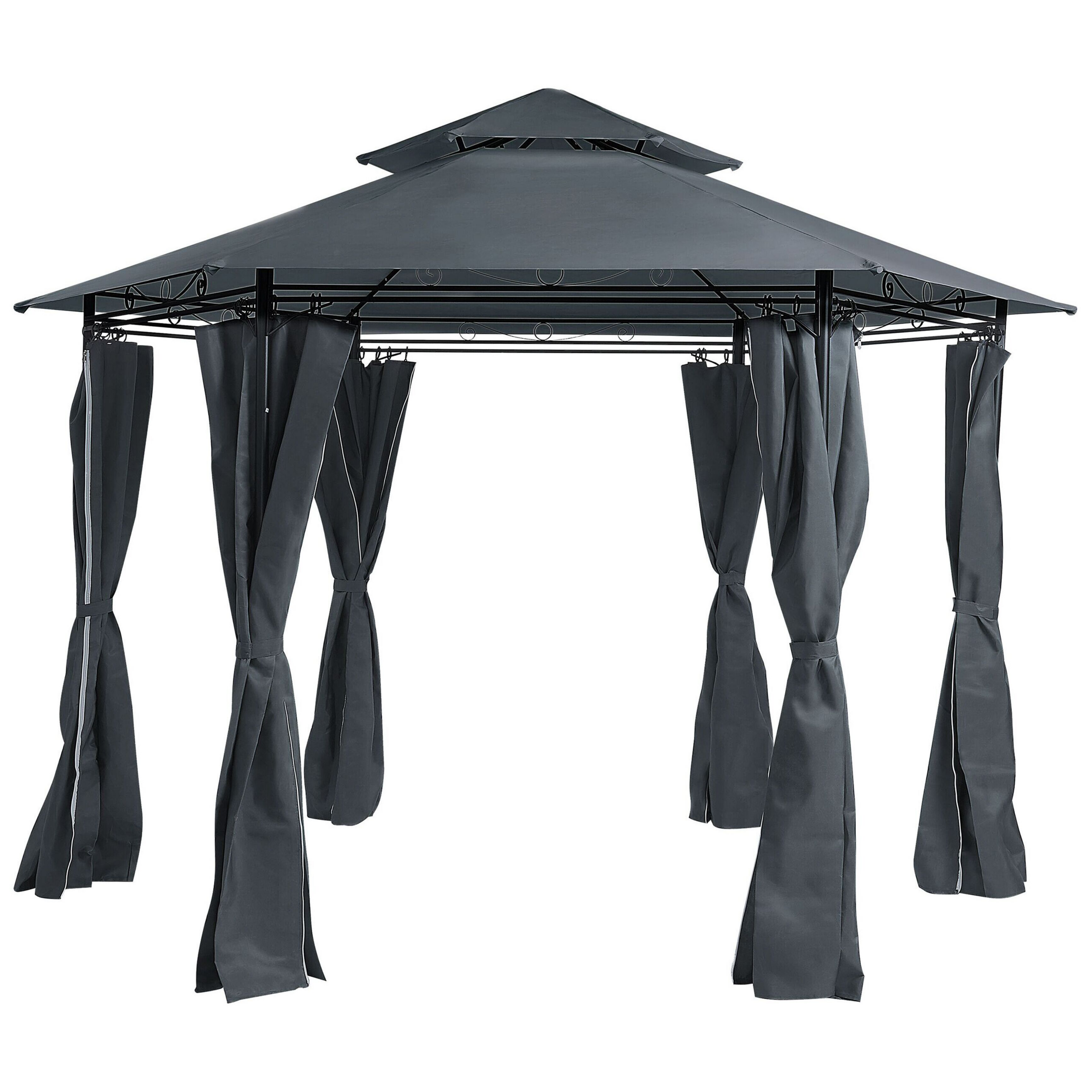Tonnelle de jardin PORTEL Métal 350 cm 350 cm Gris graphite | Leroy Merlin