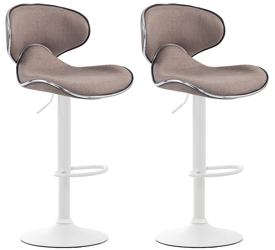 Set De 2 Taburetes Las Vegas V2 En Tela Gris topo|Blanco | Leroy Merlin