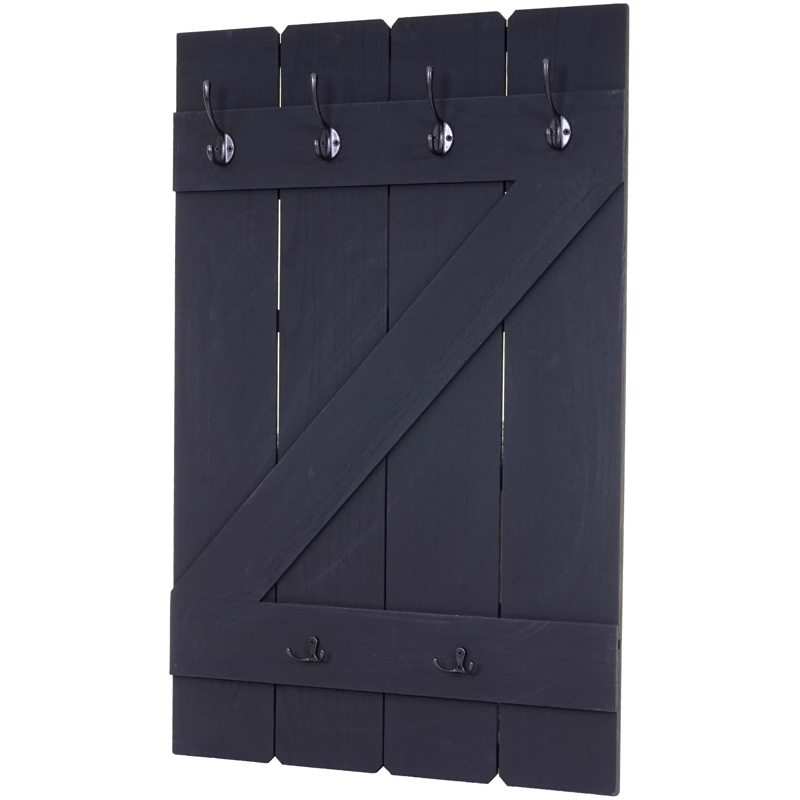 Porte manteau mural panneau d'armoire 6 crochets 91x60cm shabby gris foncé 04_0000971 | Leroy Merlin