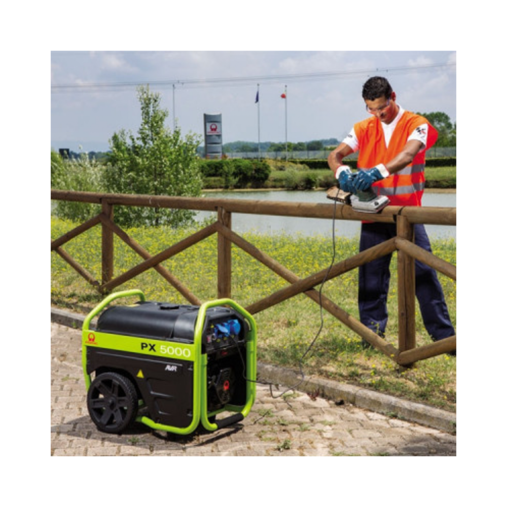 Groupe Électrogène 3800W Manuel 18.75h Autonomie – PRAMAC PX5000 ...