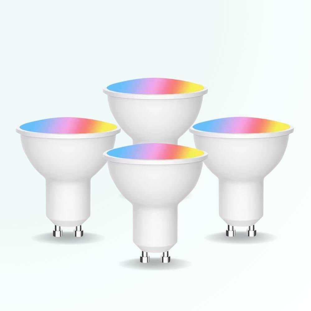 Pack 4 ampoules spot connecté led gu10 wifi - 5w - rgbw | Leroy Merlin