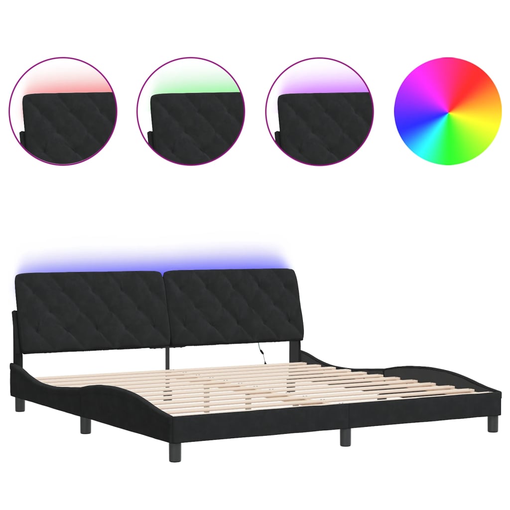 Cama matrimonial | Cama para adultos | Estructura de cama con luces LED ...
