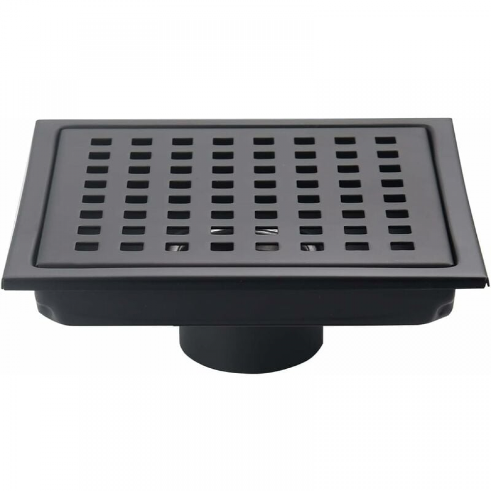 Drain de plancher de douche carré de 11*11cm noir mat, grille avec ...