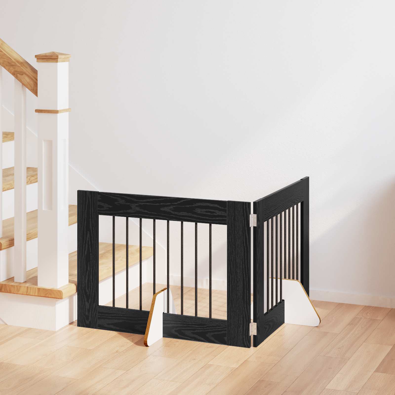 Puerta para perros plegable con soportes 2 pcs Roble Negro | Leroy Merlin
