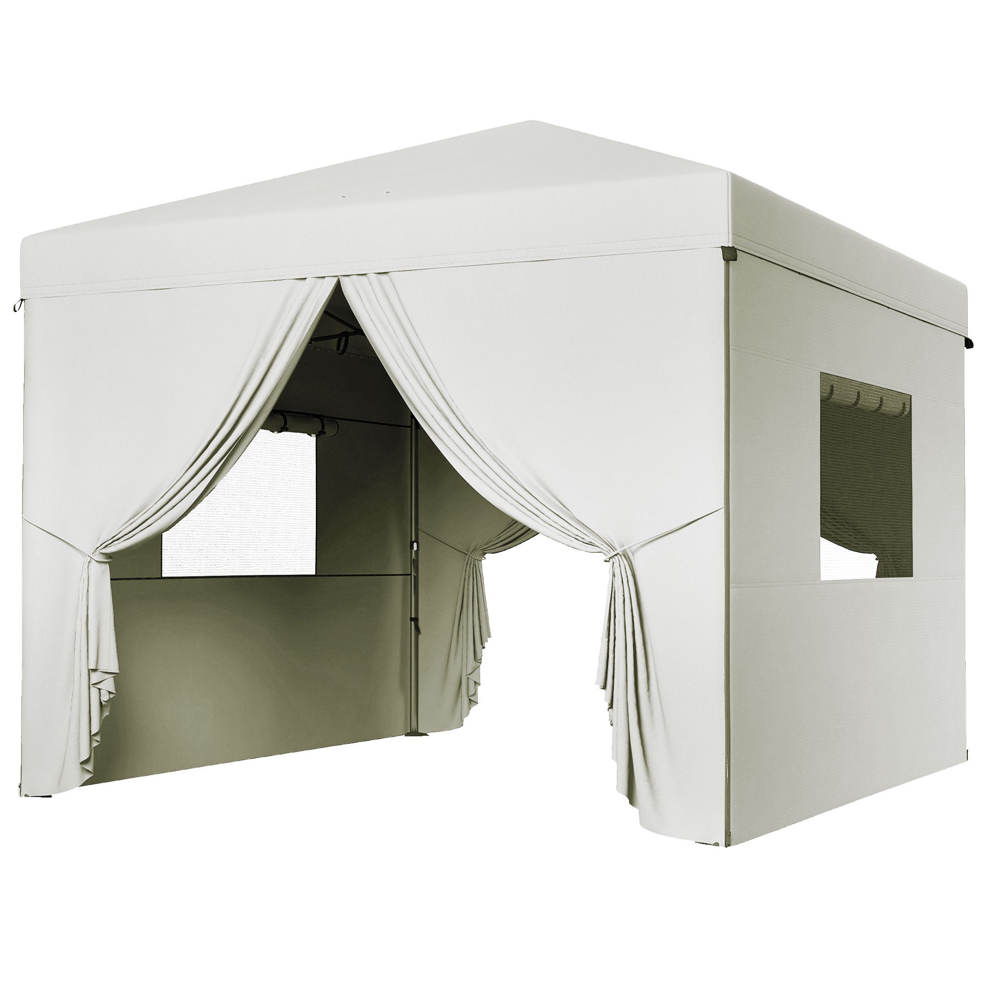 Tienda plegable 3x3 m jardín 4 paredes laterales 2 ventanas malla ...
