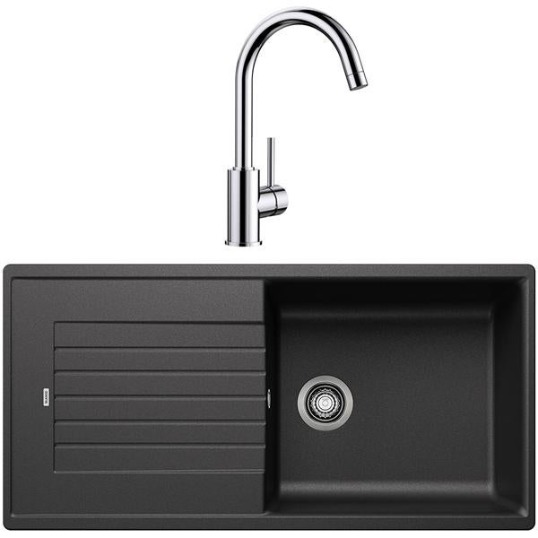 Pack évier anthracite + mitigeur chrome 100cm - Blanco 528427 | Leroy ...