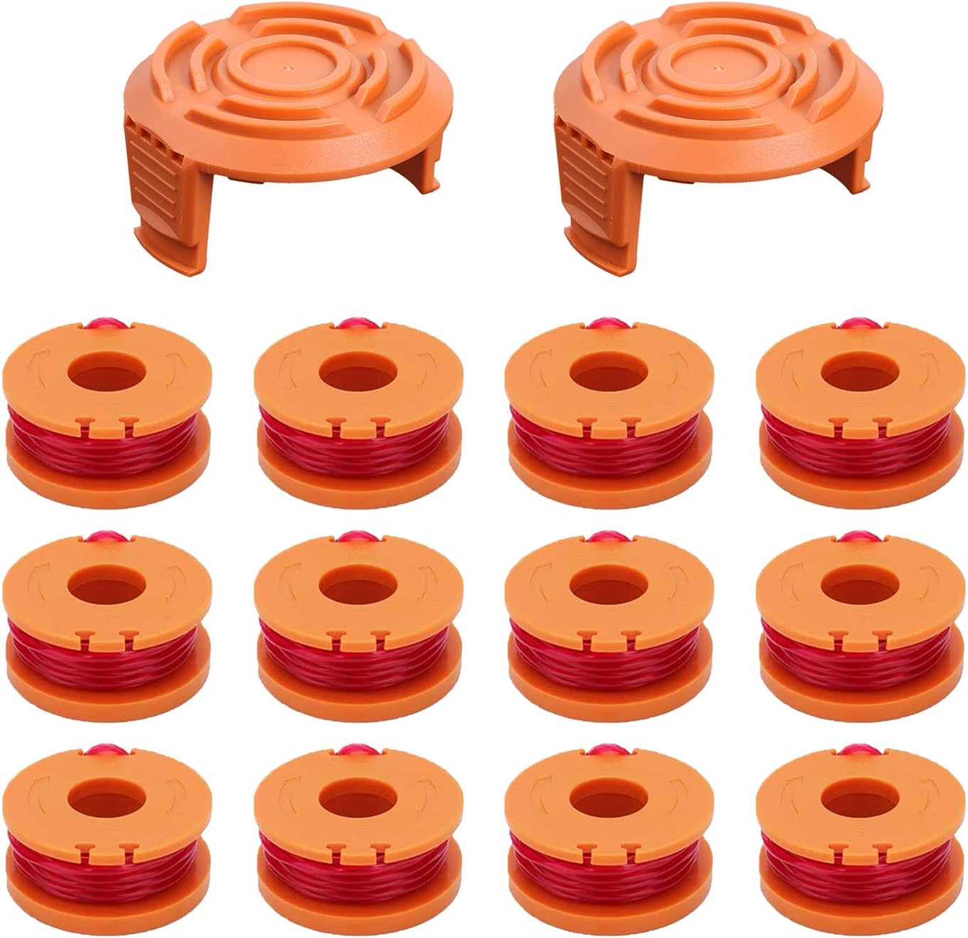 Lot de 14 bobines de rechange pour coupe-bordures Worx WA0010, Ø 1,65 mm, 3 m de long (12 ...