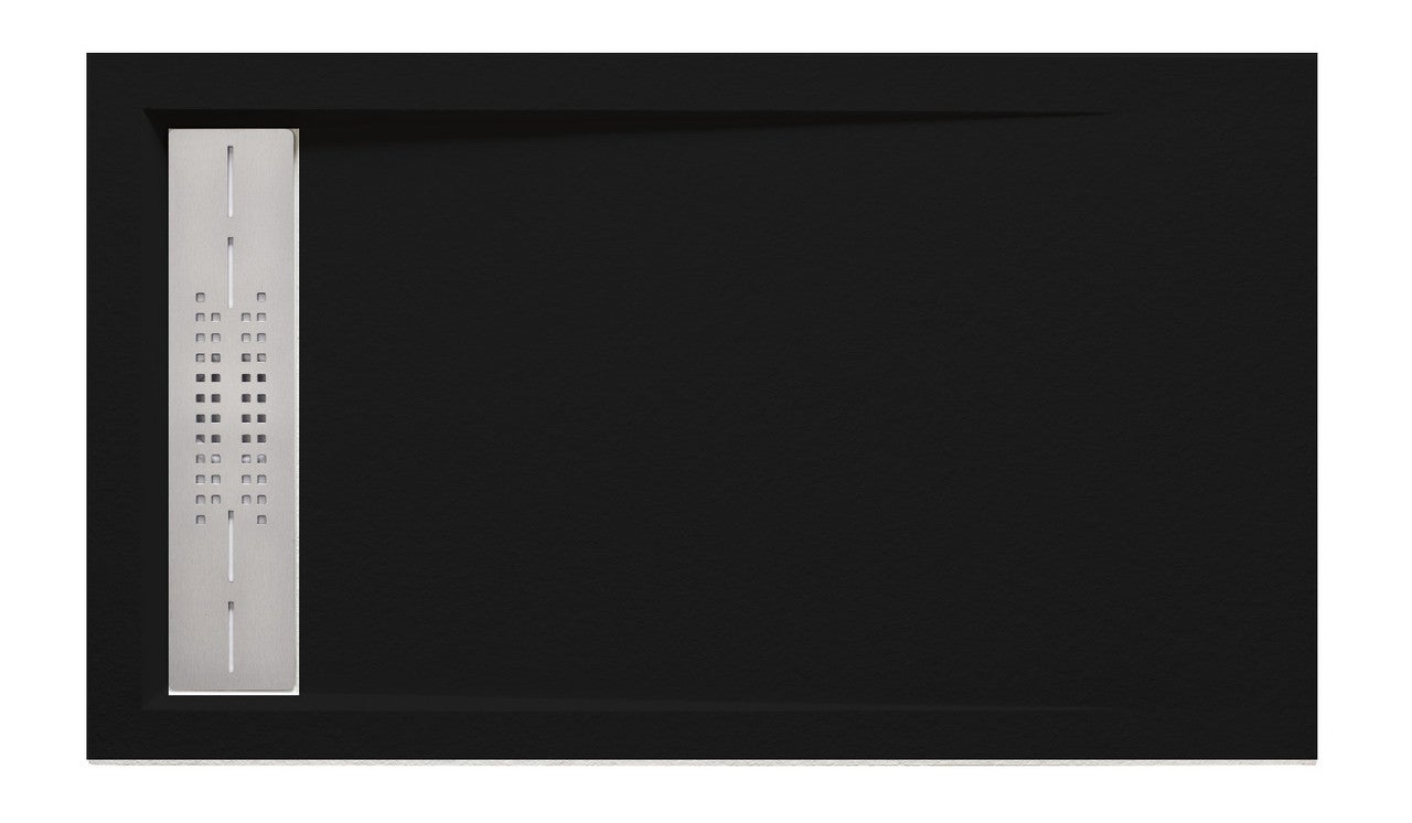 Plato de ducha Serie Premium Plus 110x80 Negro - Válvula y rejilla ...