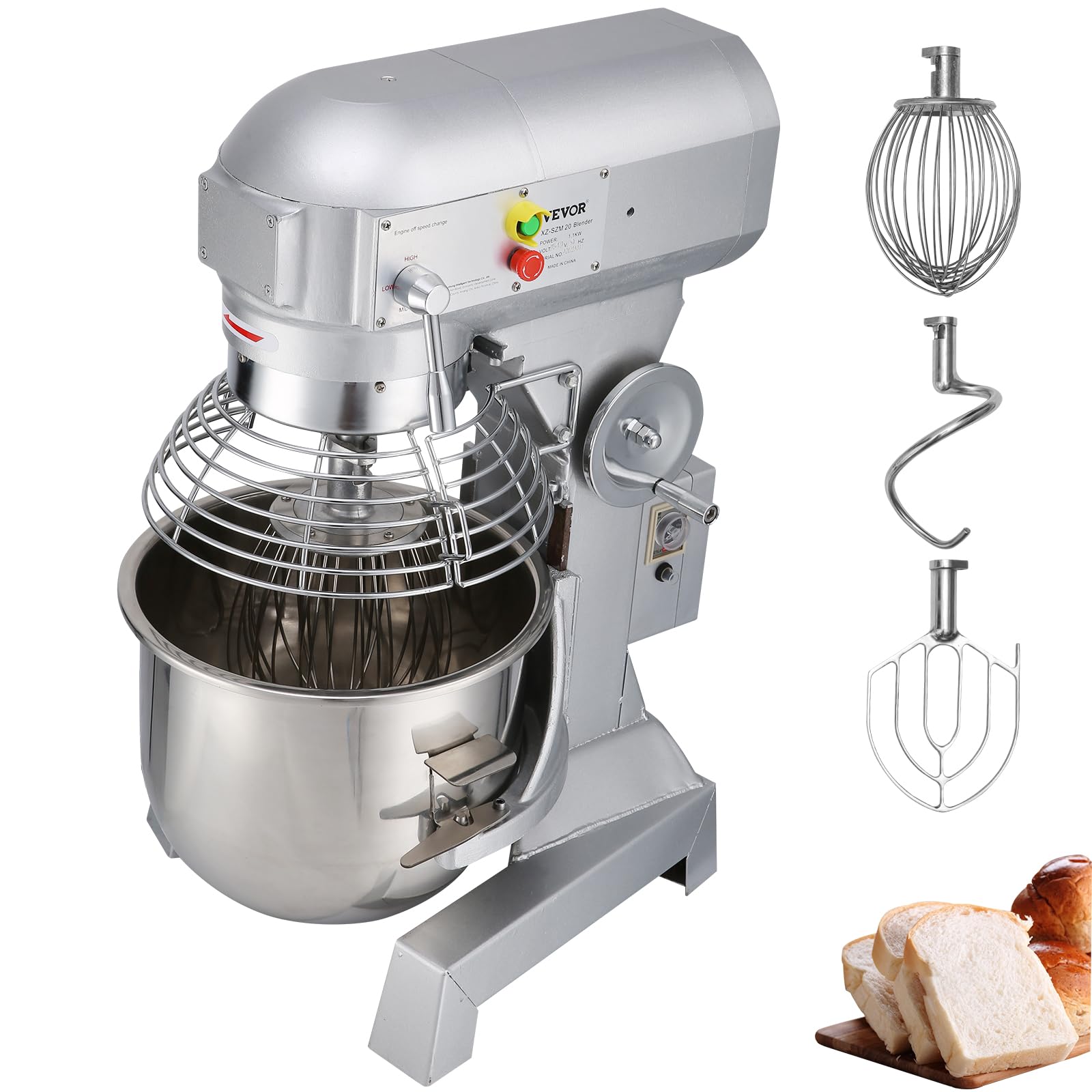 Batteur sur socle commercial VEVOR 14 litres,3 vitesses,pétrin avec bol ...