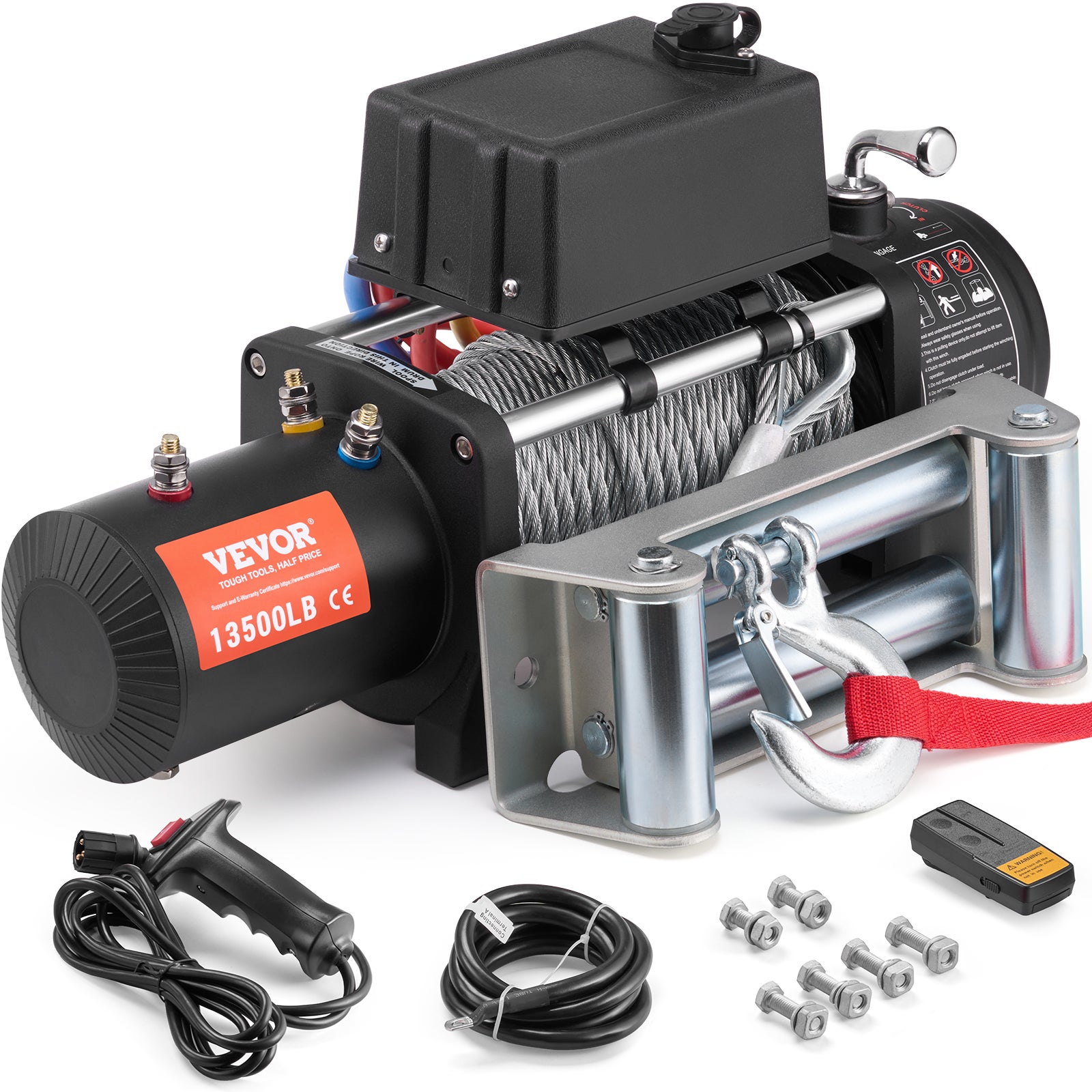 VEVOR Verricello Elettrico 6123 kg Verricello per Camion con Cavo in ...