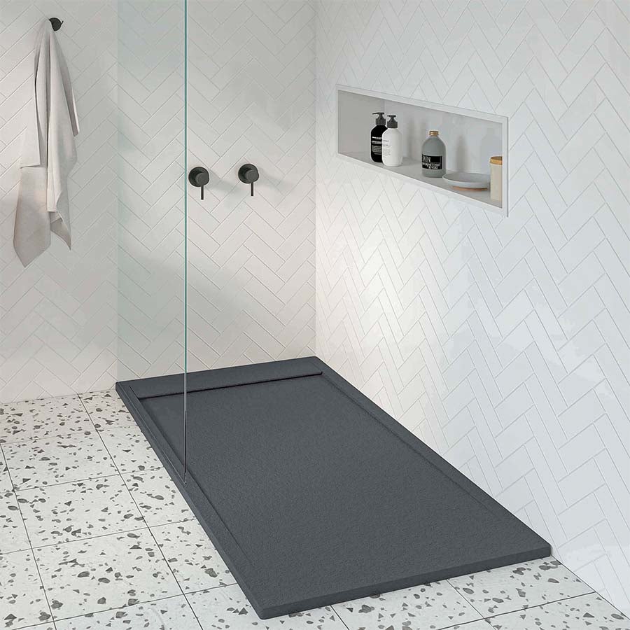KOES - Plato de Ducha de Resina Modelo AMUR – 70x100 – Antracita RAL ...