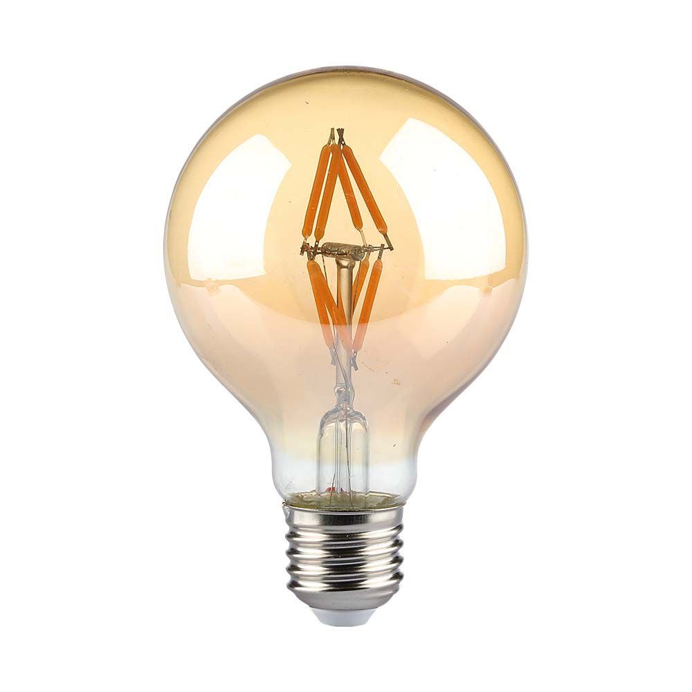 Ampoule LED 4W Filament E27 G80 Couverture Ambré 2200K 400lm | Leroy Merlin