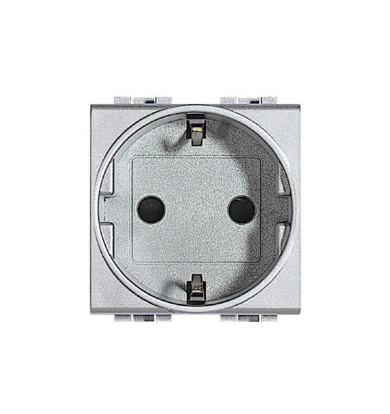Prise Schuko de base 2P T 10/16A 250V CA avec 2 modules tech - BTICINO ...