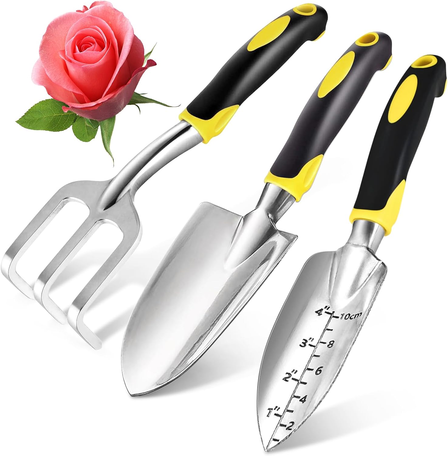 Juego de herramientas de jardinería de aluminio de 3 piezas: pala ...