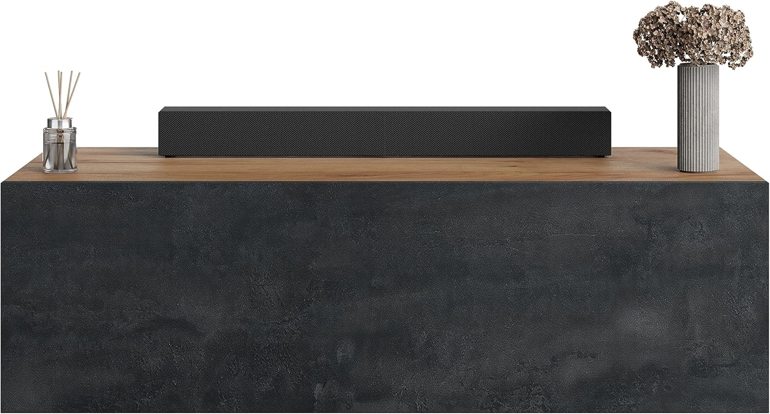 Panneau TV 300 cm, meuble TV 3 portes pour rangement, tableau noir ...