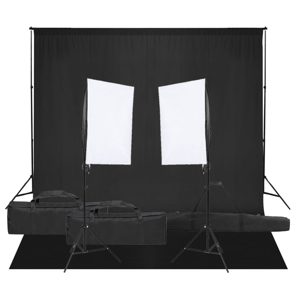 Kit de studio photo avec éclairage et toile de fond vidaXL | Leroy Merlin