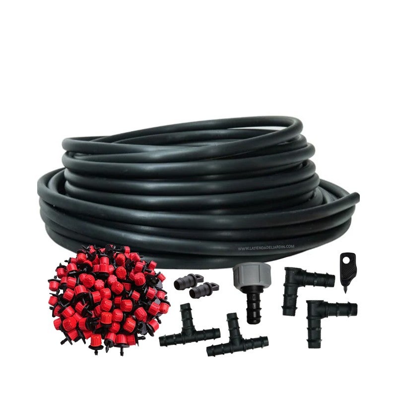 Kit di gocciolamento completo 100 metri. Include tubo da 16 mm + 100 ...
