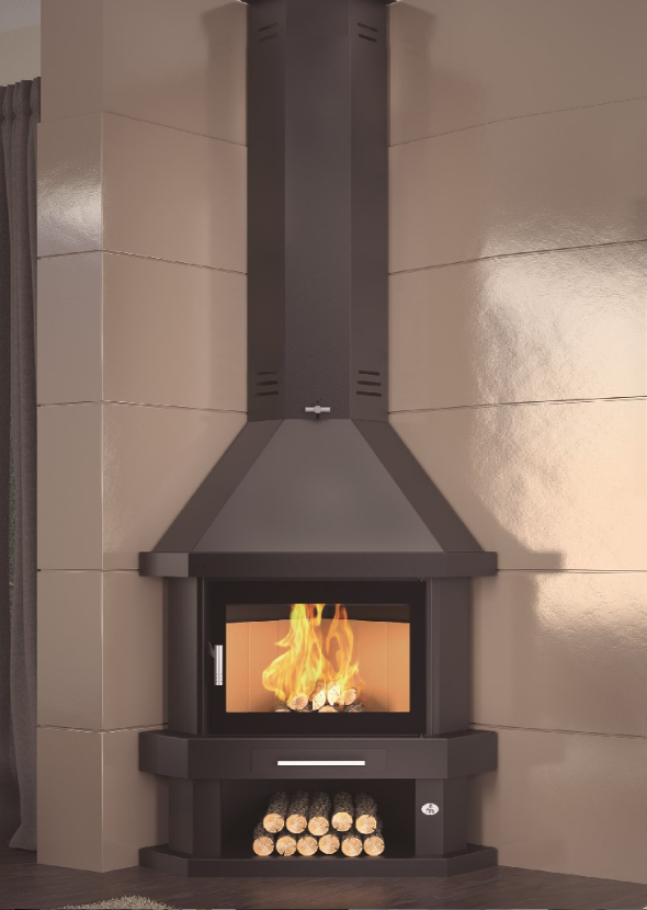 BRICOSOL - CHIMENEA DE LEÑA RINCÓN MODELO C-200 RK DE FM (INTERIOR EN ...