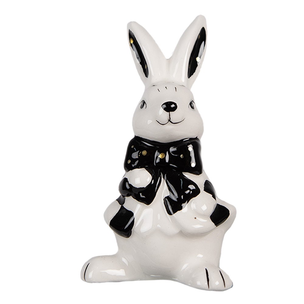 Clayre & Eef Figurine Lapin 9 cm Blanc Noir | Leroy Merlin