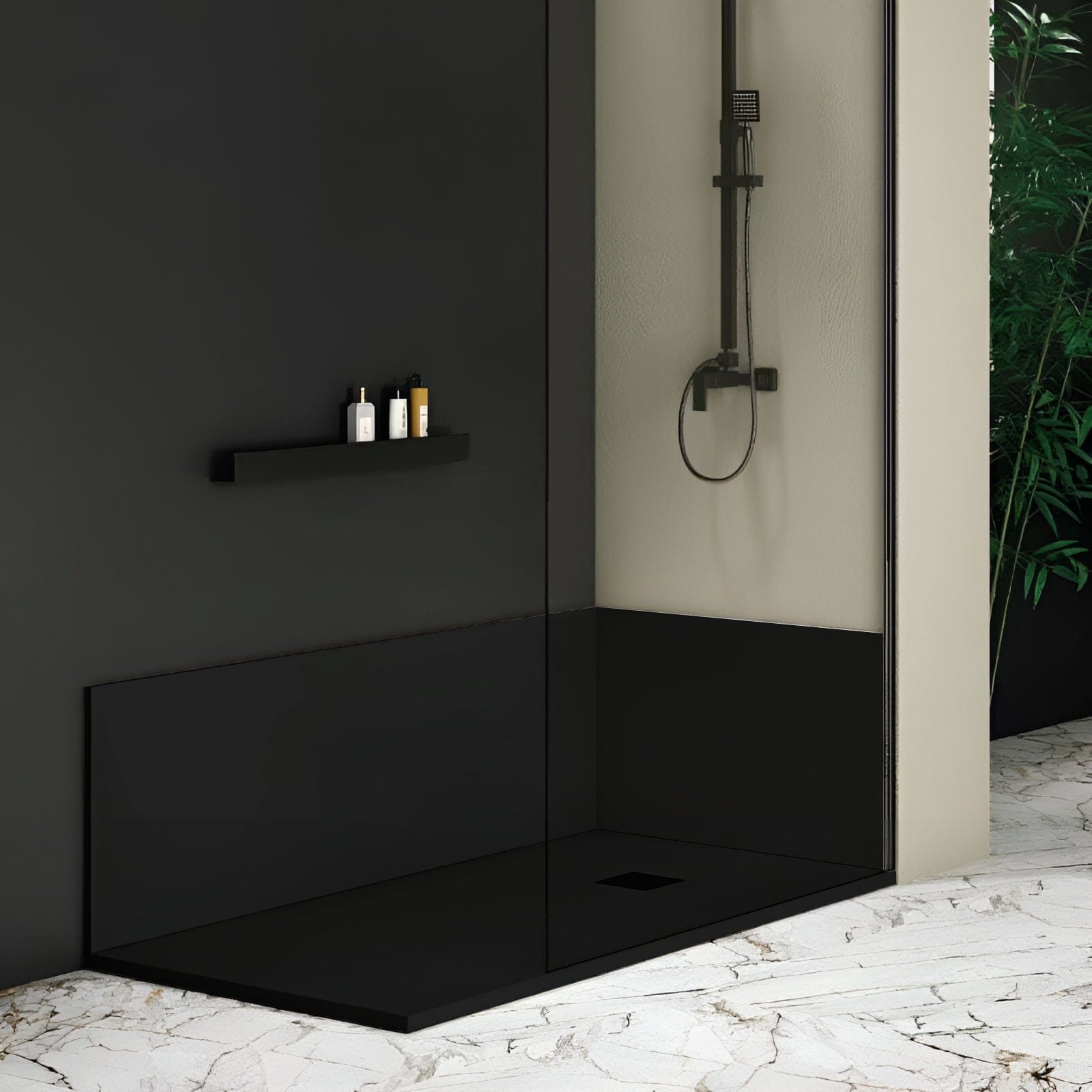 Panneau d'habillage mural pour douche NEXO noir 90 x 170 cm | Bricoman